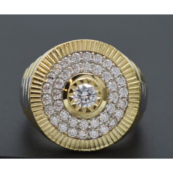 BH jewelry | Jewelry | Real Solid K Yellow Gold Mens Statement Cz ...